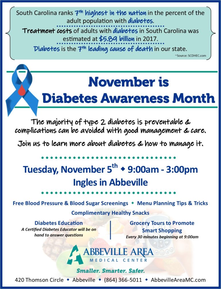 Diabetes Awareness Event | Abbeville Area Medical Center